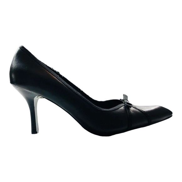 Merona | Shoes | Merona Womens Sz Black Leather Career Pumps Pointed ...
